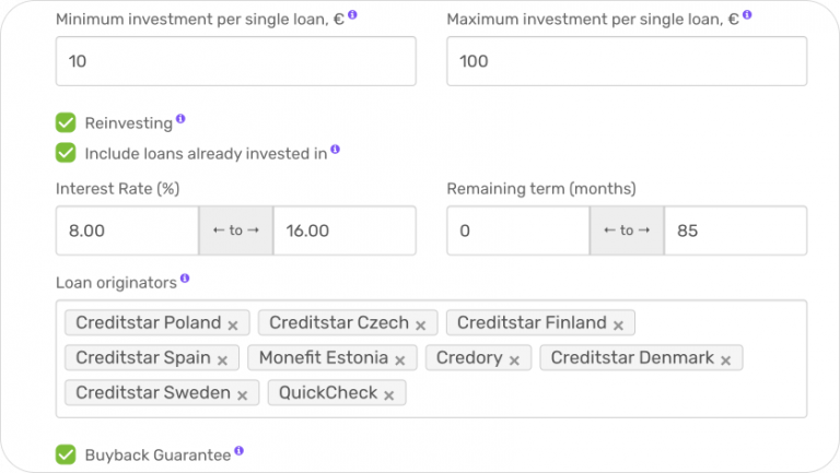 How to set up your Auto Invest portfolio | Lendermarket
